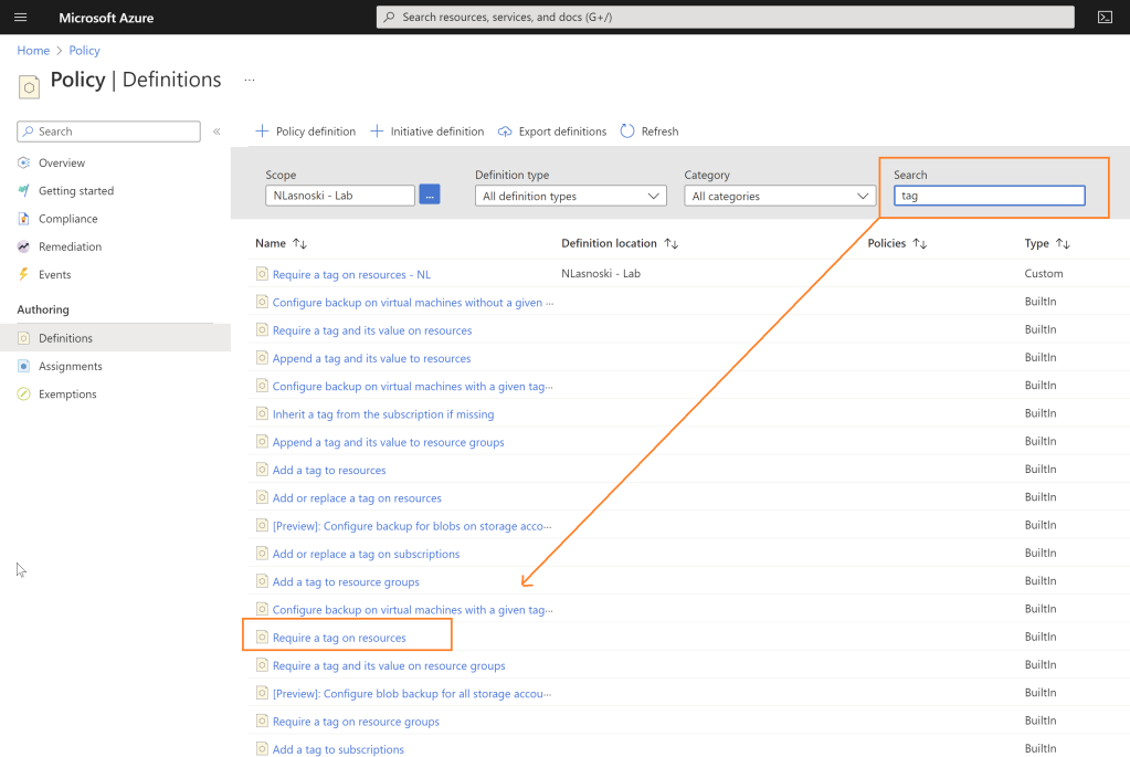 Azure Policy Require a Tag on Azure Resource | Nathan Lasnoski